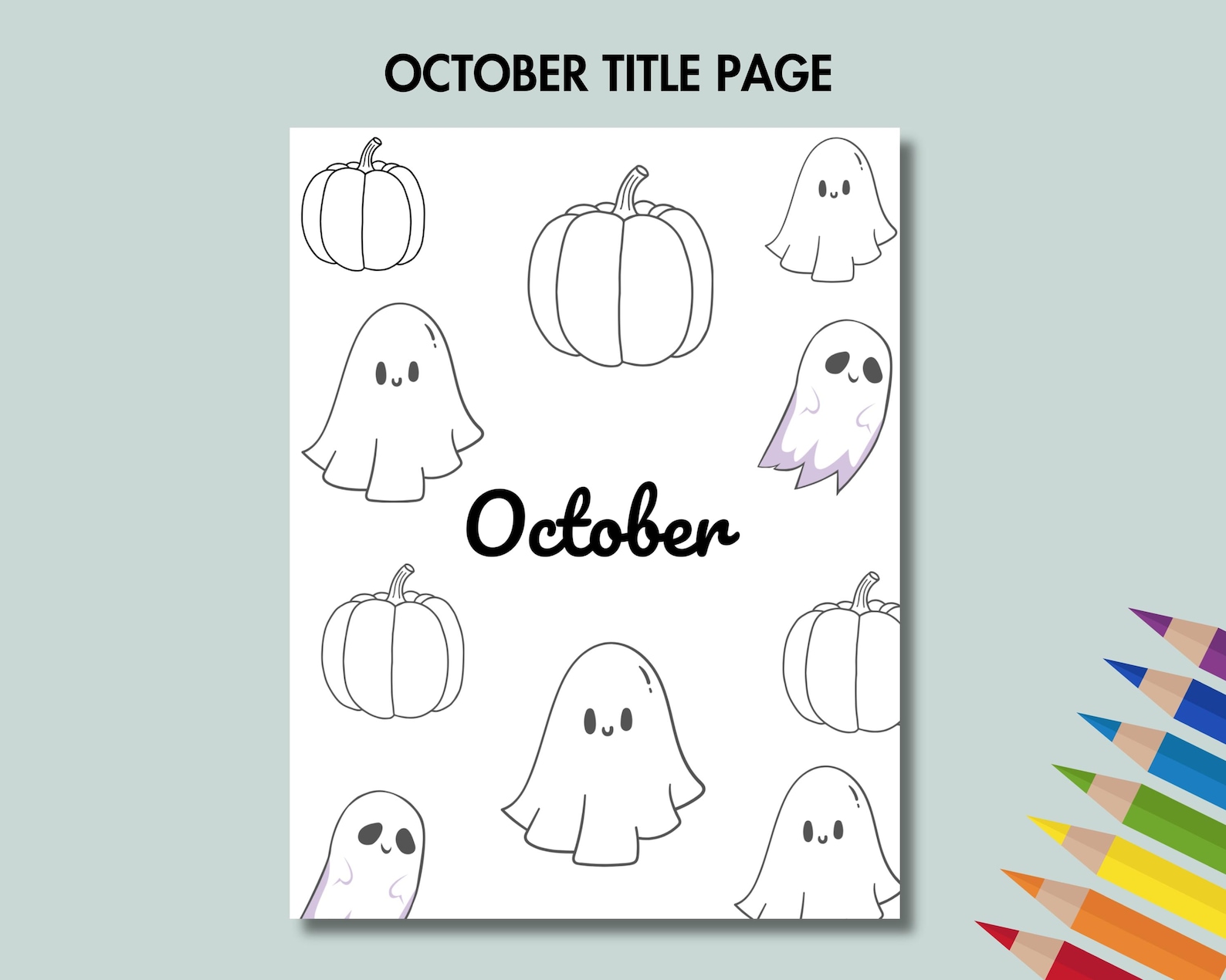 October Journal Title Page & October Monthly Planner Undated Printable ...