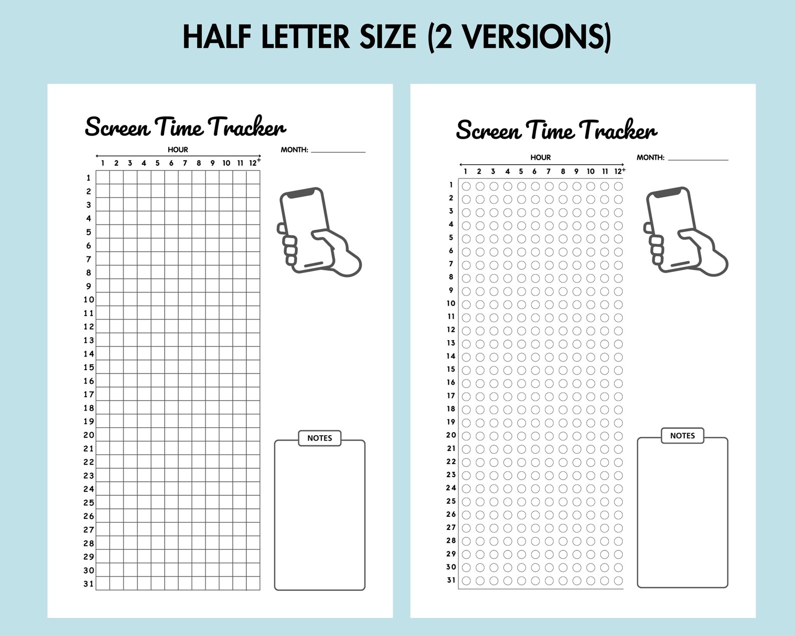 Screen Time Tracker Printable Digital Screen Time Management Tracker ...