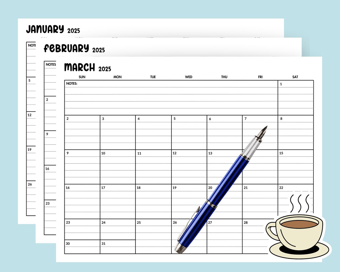 2025 Monthly Calendar Printable 2024 Calendar (jul to Dec) 2025 Lined ...