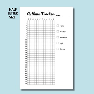 Asthma Tracker Printable Monthly Asthma Log & Inhaler Tracker ...