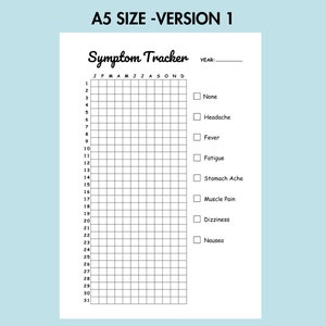 Symptom Tracker Printable Symptom Log PDF Health Tracker, Medical ...