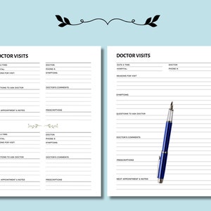 Doctor Visit Tracker Printable Medical Appointment Tracker PDF ...
