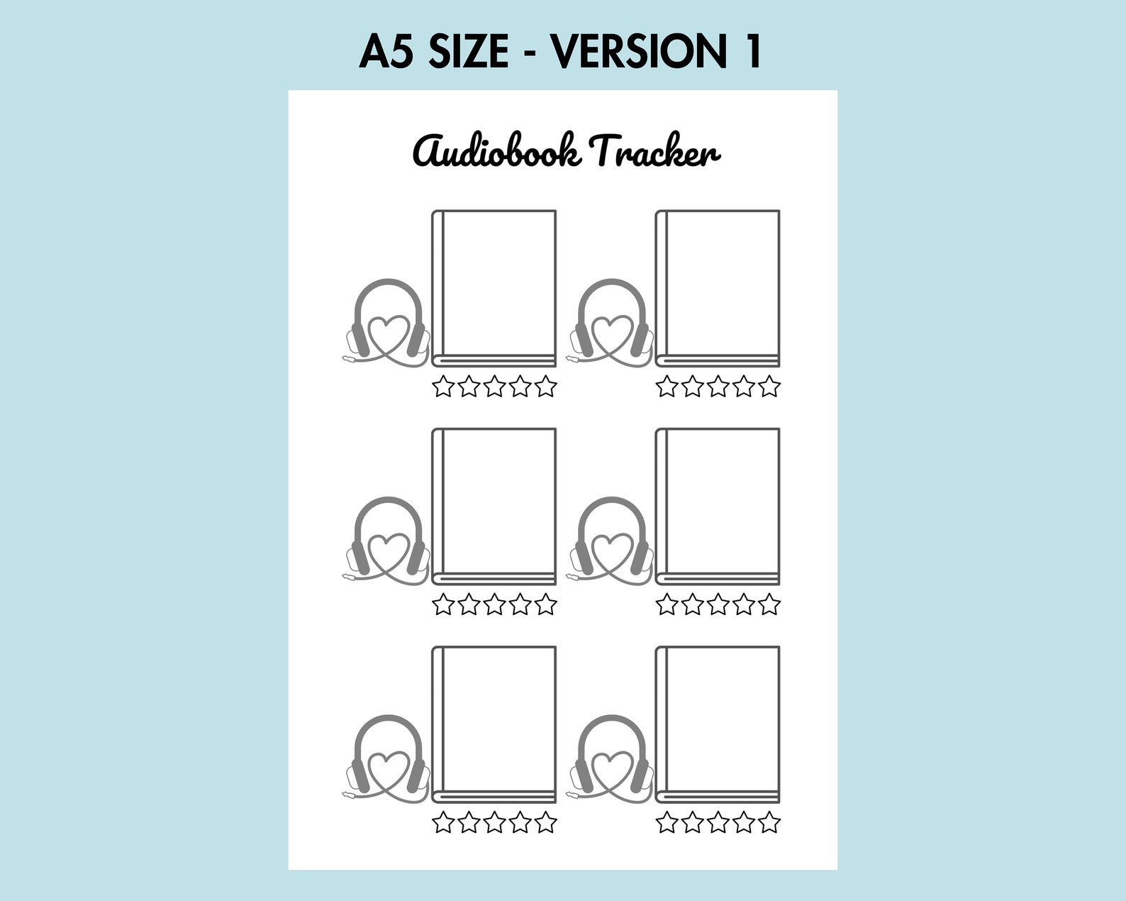 Audiobook Tracker Printable Audiobook Reading Challenge, Audio Book Log ...