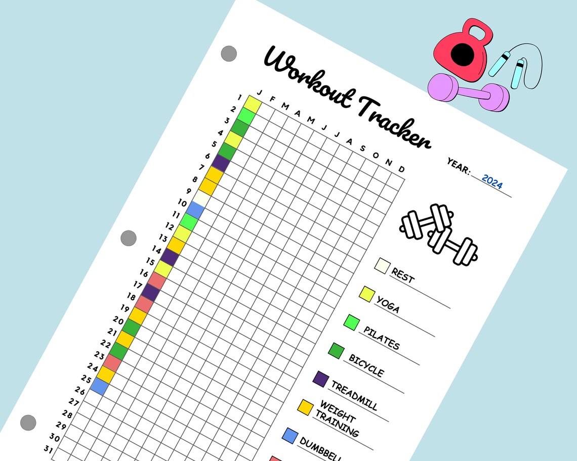 Workout Tracker Printable, Workout Log, Workout Journal, Wellness ...