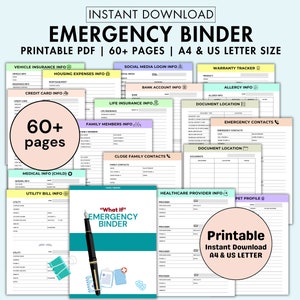 Emergency Binder Printable, in Case of Emergency Binder, What If ...