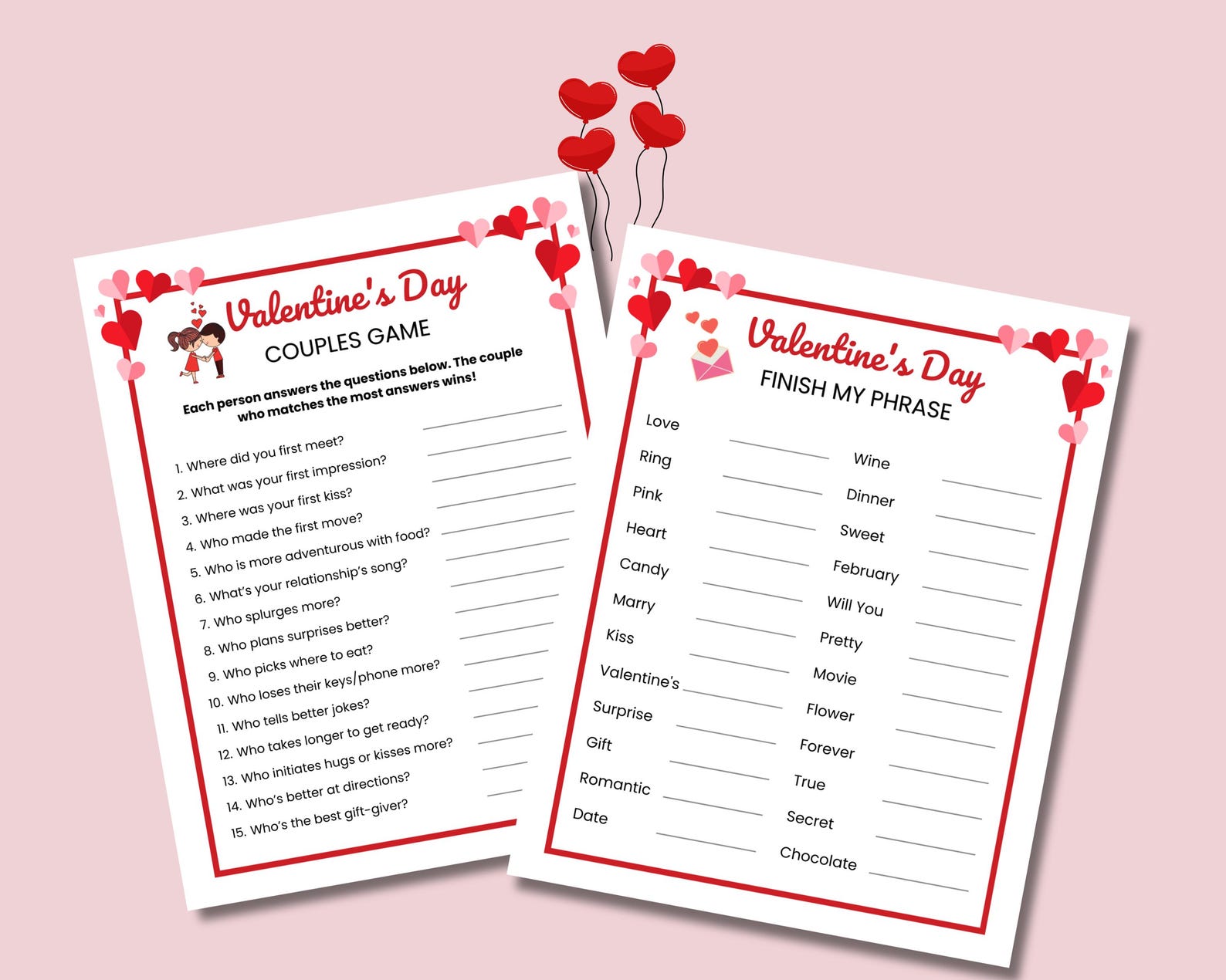 Valentine Party Game for Adult Valentine Day Scavenger Hunt Game Adult ...