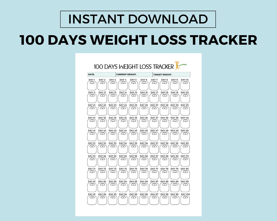 Weight Loss Tracker Printable Instant Download PDF, Weight Loss Record ...