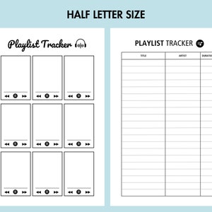 Music Playlist Tracker Printable Playlist Listening Log and Tracker ...