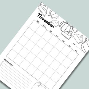 November Planner Title Page & November Monthly Planner Undated Set ...