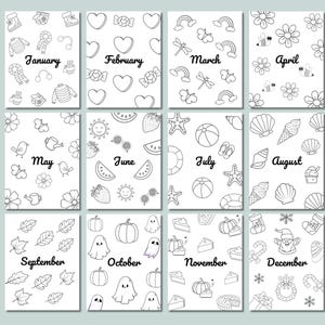 12 Month Title Page, Monthly Journal Cover Printable Instant Download ...