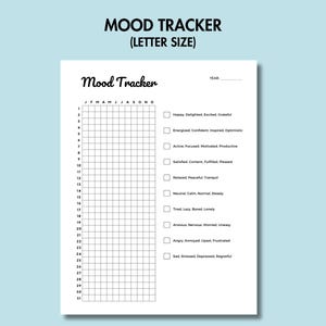 Mental Health & Mood Tracker With Journal Prompt Printable Anxiety ...