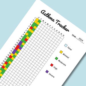 Asthma Tracker Printable Monthly Asthma Log & Inhaler Tracker ...
