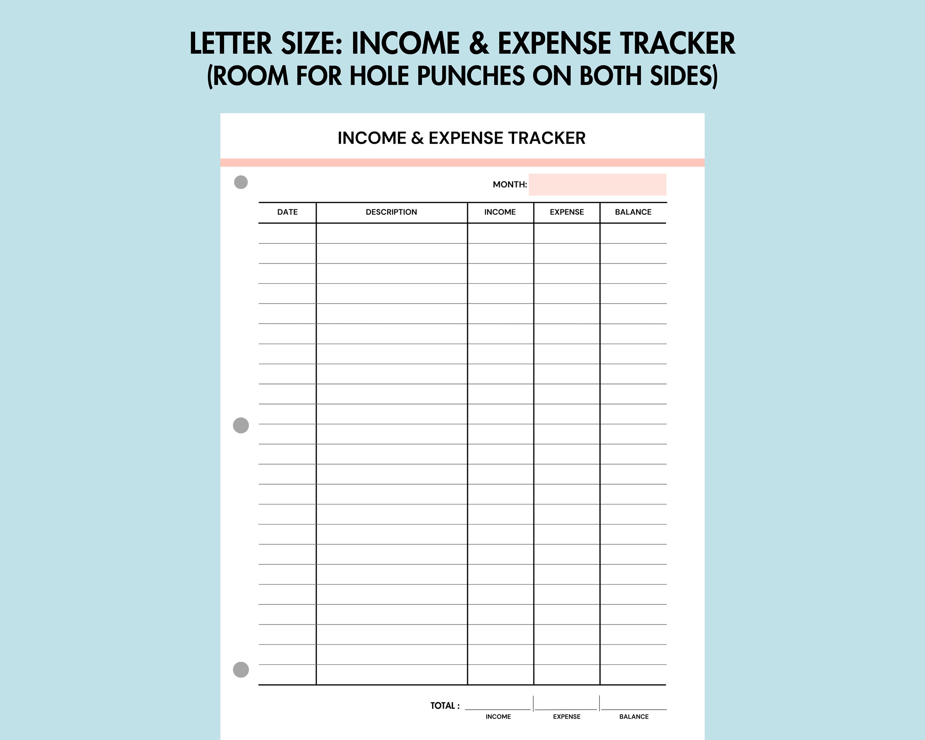 Income and Expense Tracker Printable Personal Financial Planner PDF ...