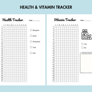 Health Tracker Bundle Printable Health and Weight Loss Tracker PDF, A5 ...