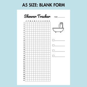 Shower Tracker Printable Hygiene Tracker PDF Hair Wash Tracker, Year in ...