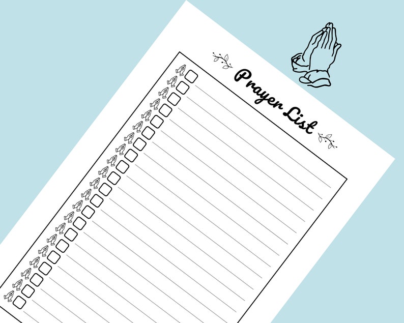 Prayer List Printable Daily Prayer List Organizer PDF, Family Prayer ...