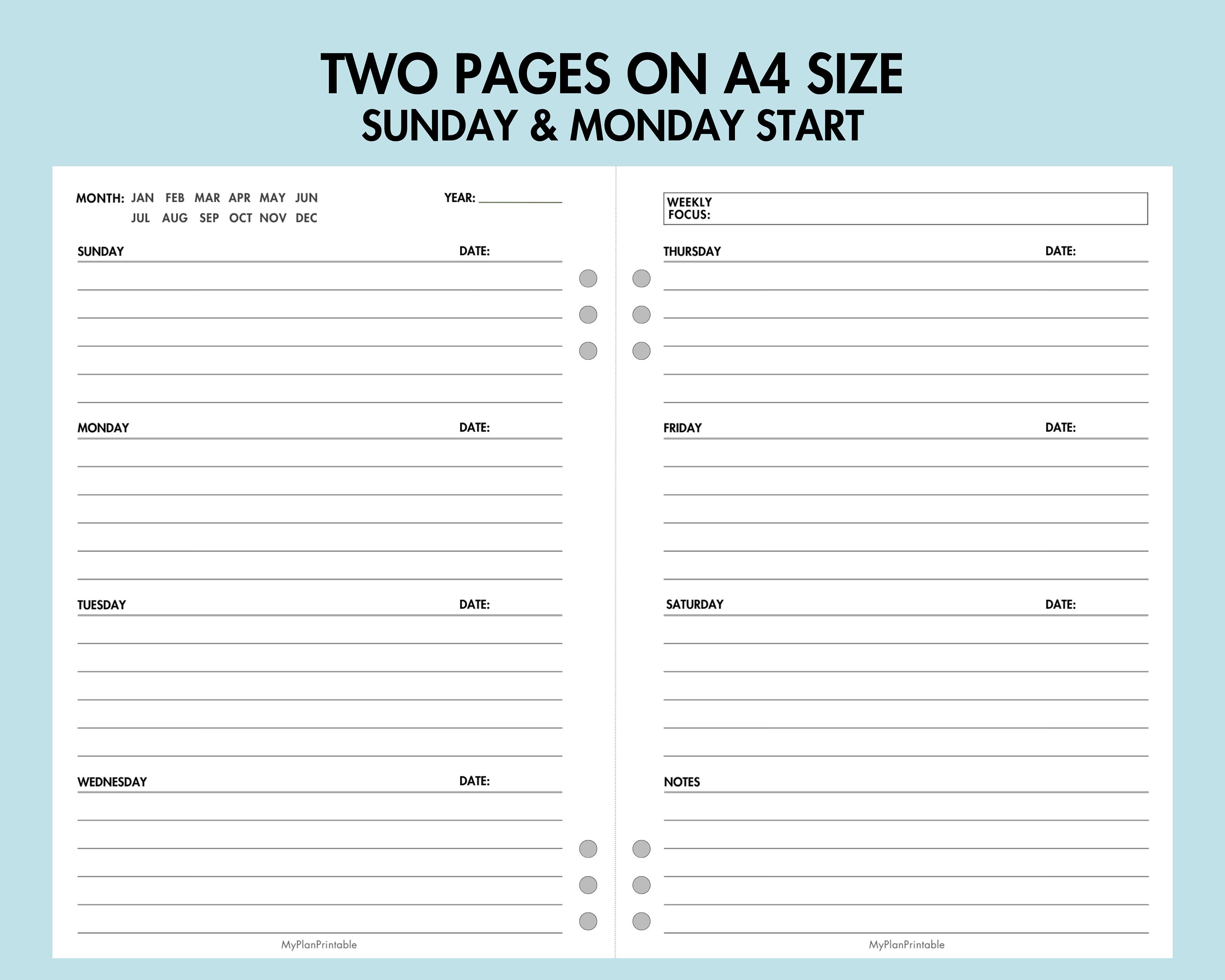 Weekly Planner Printable Weekly to Do List Planner PDF, Weekly Schedule ...