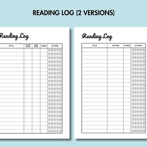 Reading Planner Bundle Printable Book Tracker Bundle PDF Reading ...