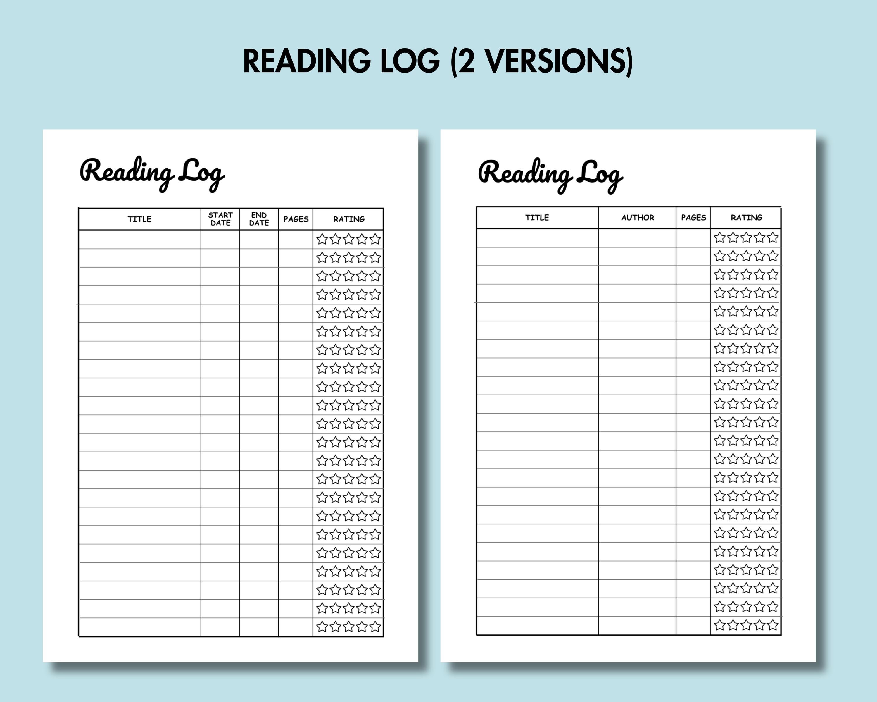Reading Planner Bundle Printable Book Tracker Bundle PDF Reading ...