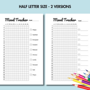 Daily Mood Tracker Printable Monthly Mood Planner Journal Page Daily ...
