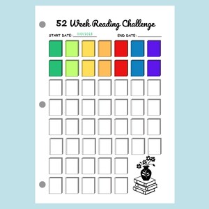 Reading Challenge Tracker Printable Yearly Reading Tracker PDF 52 Week ...