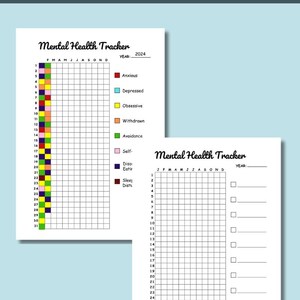 Mental Health Tracker Printable Self Care Planner Wellness Journal ...