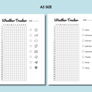 Weather Tracker Printable Journal Page Weather Printable Weather ...