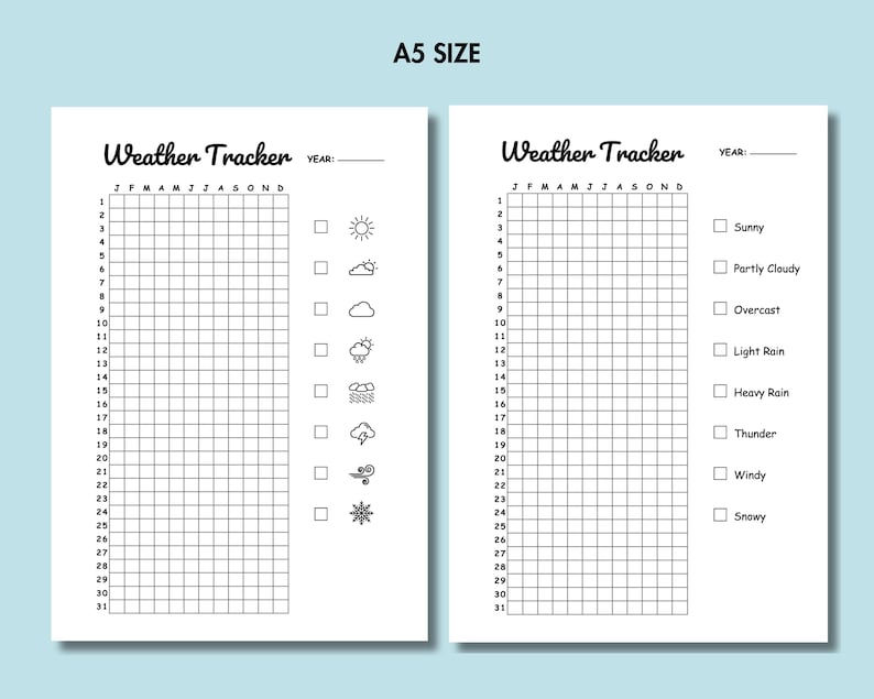 Weather Tracker Printable Journal Page Weather Printable Weather ...