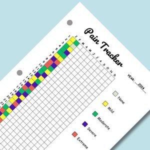 Pain Tracker Printable Journal Page Daily Yearly Pain Log Pain ...