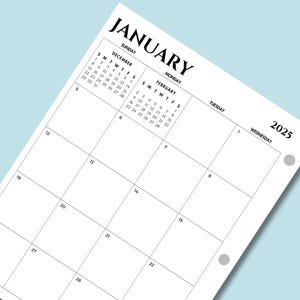 2025 Monthly Calendar Printable 2 Page Spread 2025 Monthly Planner With ...