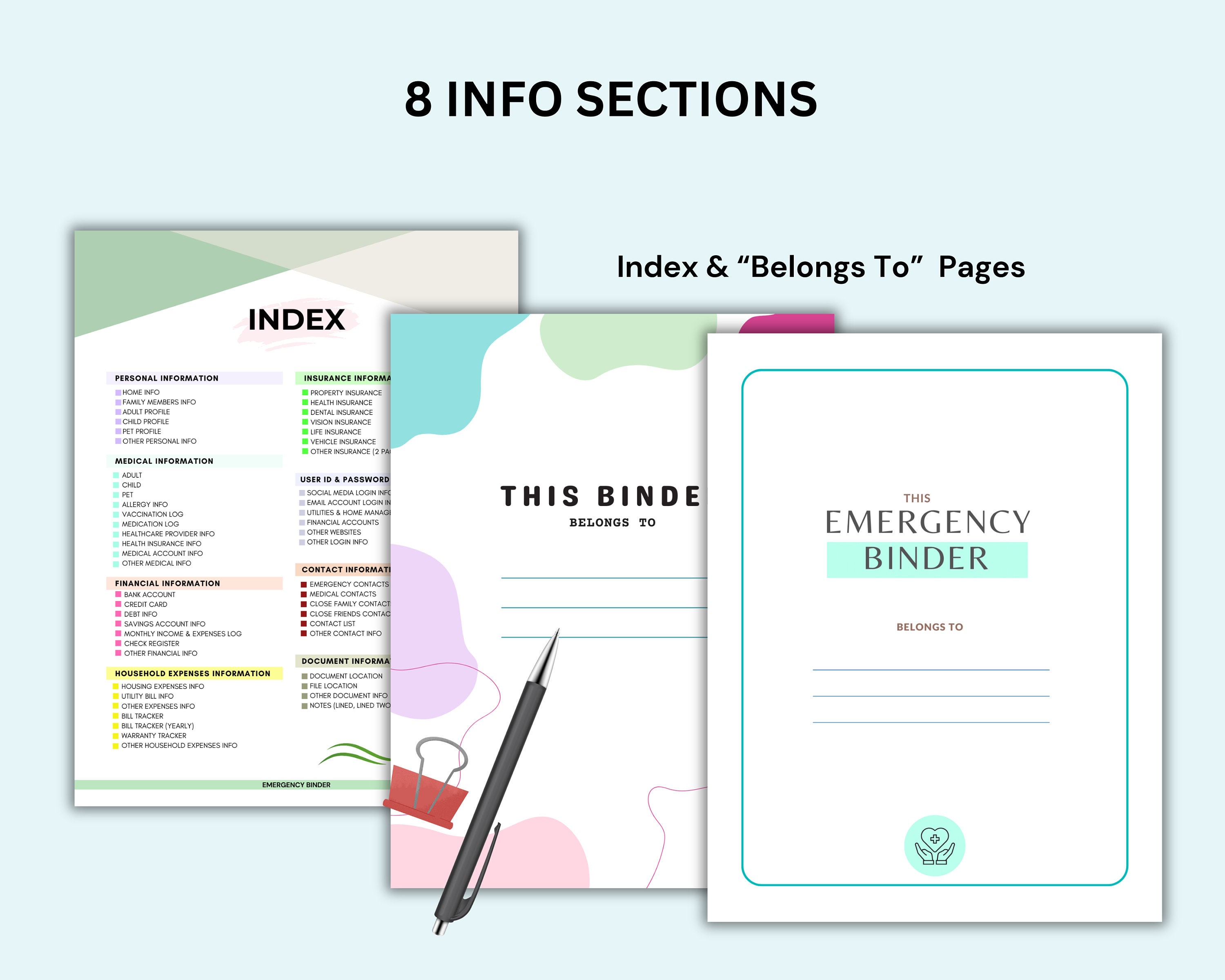 Emergency Binder Printable, in Case of Emergency Binder, What If ...