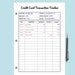 Credit Card Transaction Tracker Printable Debt Tracker PDF, Personal ...
