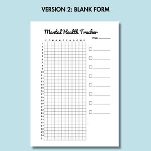 Mental Health Tracker Printable Self Care Planner Wellness Journal ...