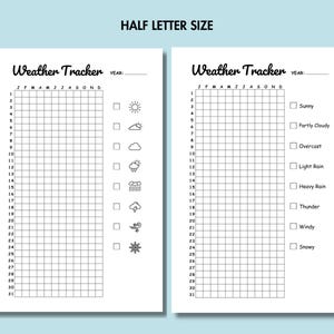 Weather Tracker Printable Journal Page Weather Printable Weather ...