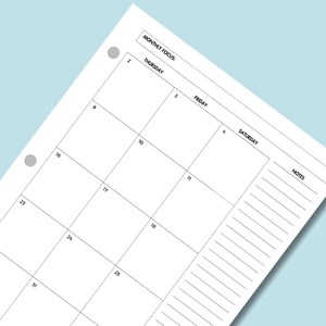 2025 Monthly Calendar Printable 2 Page Spread 2025 Monthly Planner With ...