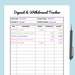Deposit & Withdrawal Tracker Printable Bank Account Ledger PDF ...