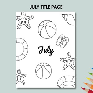 July Journal Title Page & July Monthly Planner Undated Printable July ...