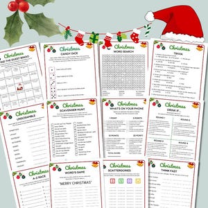 Christmas Game Bundle Printable Christmas Activity Holiday Party Game ...