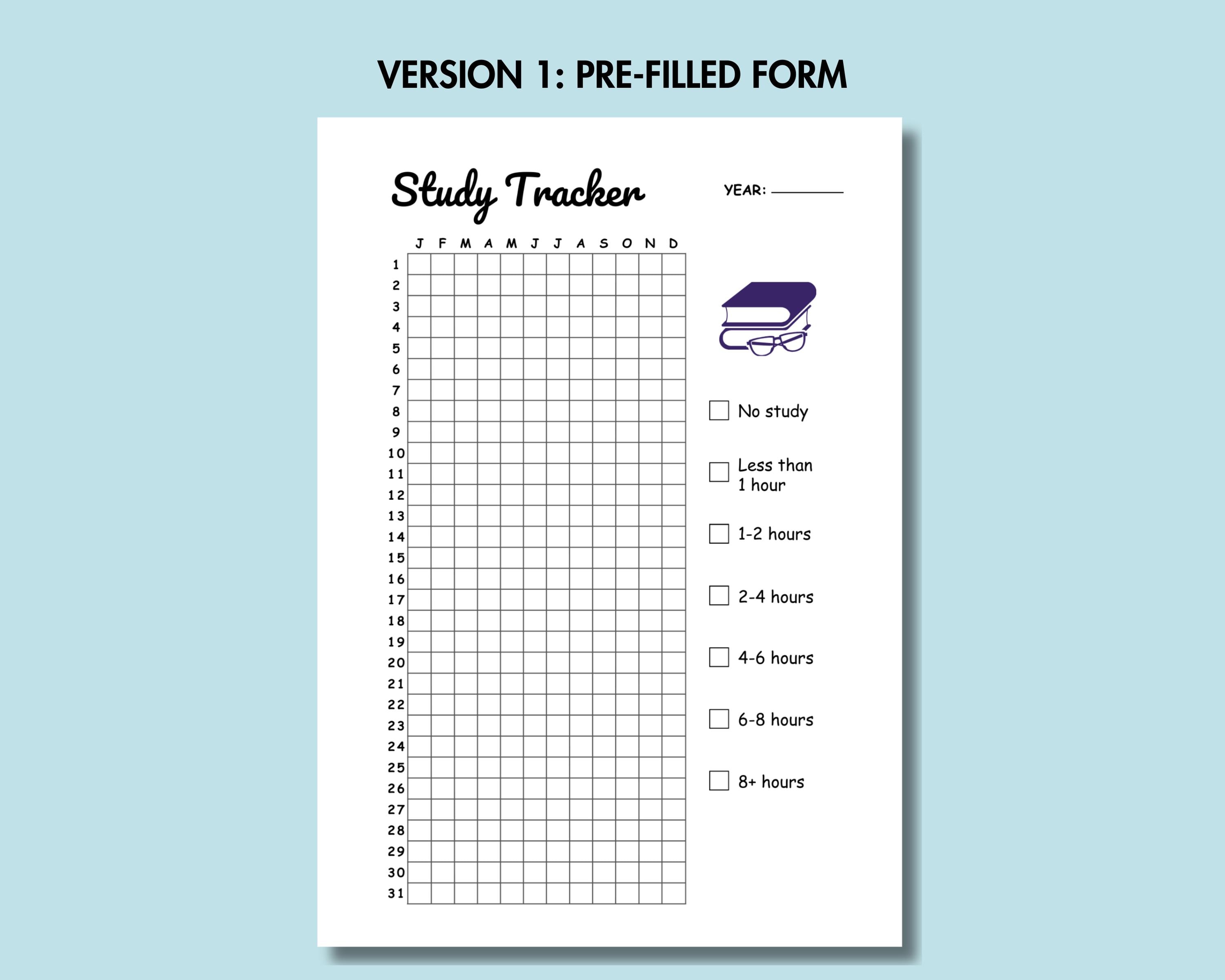 Study Tracker for Time Management Printable Daily Study Tracker for ...
