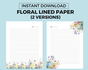 Printable Floral Stationery DIGITAL DOWNLOAD Printable - Etsy
