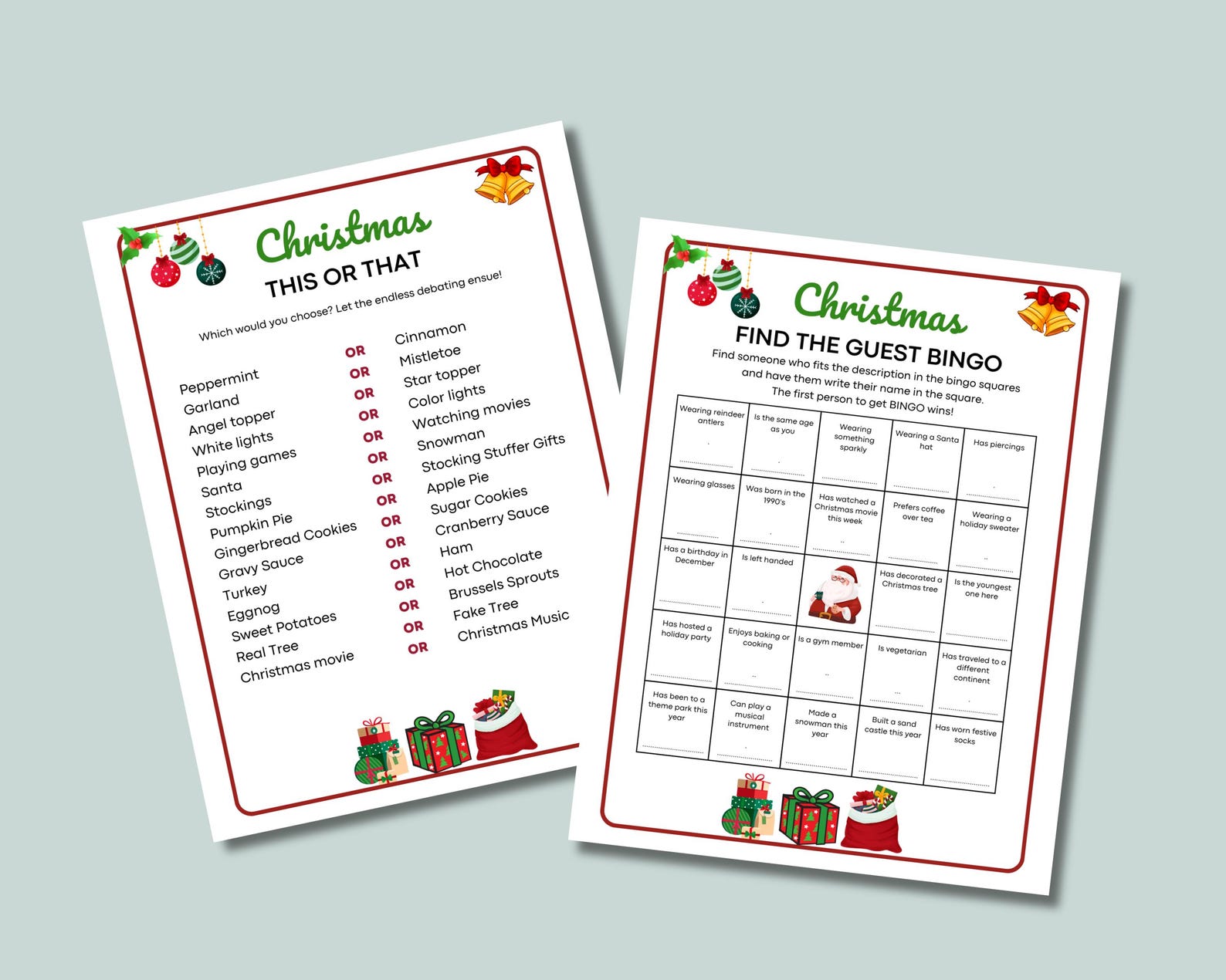 Christmas Game Bundle Printable Christmas Activity Holiday Party Game ...