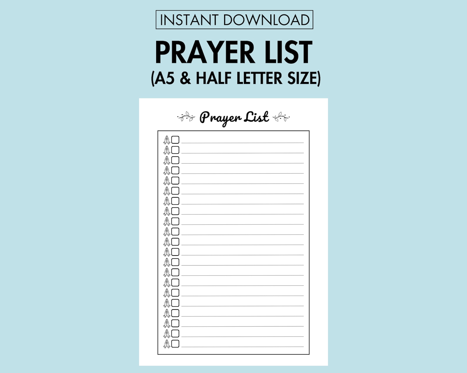 Prayer List Printable Daily Prayer List Organizer PDF, Family Prayer ...