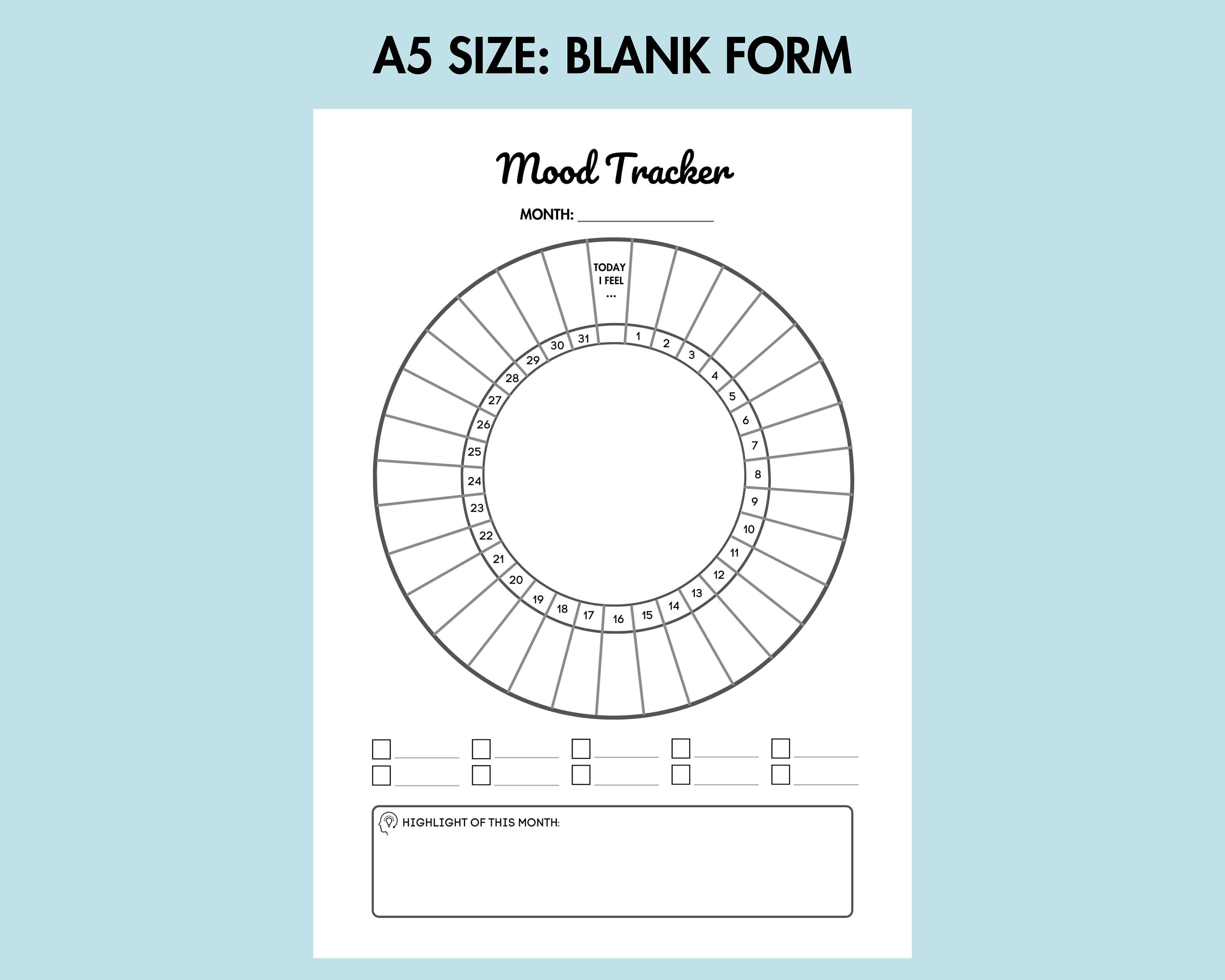 Mood Tracker Printable Daily Mood Journal PDF Emotion Tracker, Emotion ...