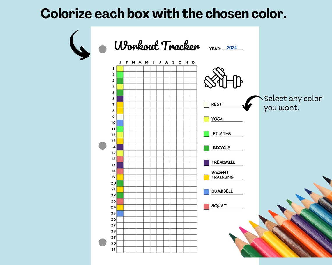 Workout Tracker Printable, Workout Log, Workout Journal, Wellness ...