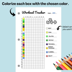 Workout Tracker Printable Workout Log PDF Exercise Journal ...