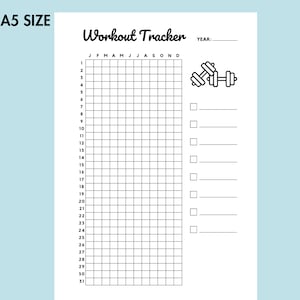 Workout Tracker Printable Workout Log PDF Exercise Journal ...