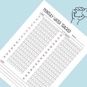Water Tracker Printable Instant Download Monthly Water Intake Log Sheet ...