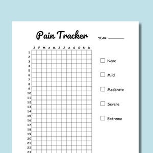 Pain Tracker Printable Journal Page Daily Yearly Pain Log Pain ...