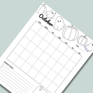 October Journal Title Page & October Monthly Planner Undated Printable ...