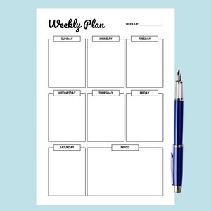 Weekly Planner Undated Printable Weekly Work Schedule PDF Weekly to Do ...